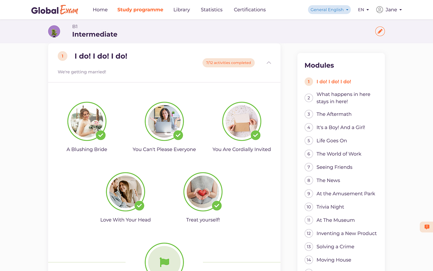 Online Language Learning With Exercises